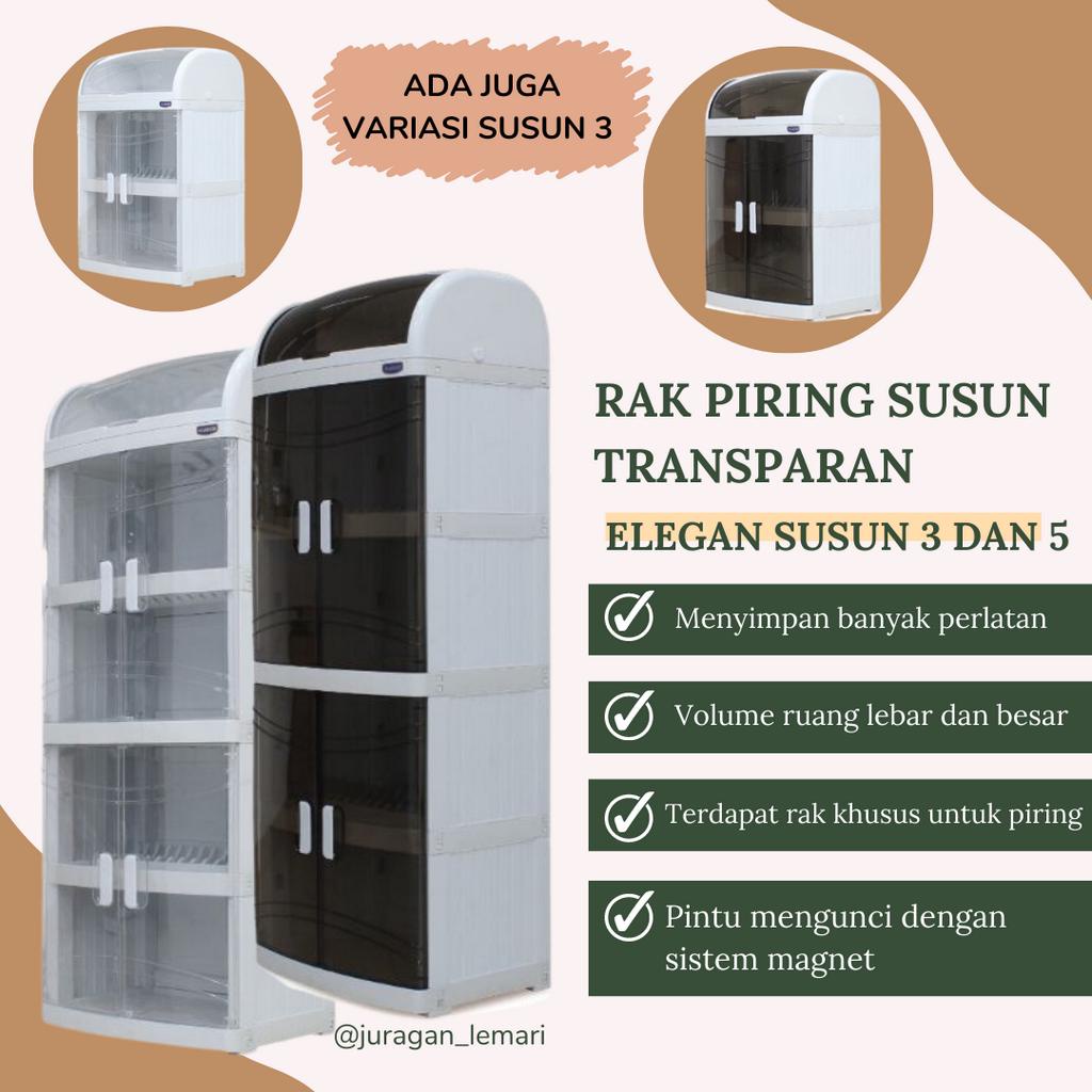 Jual RAK PIRING MODERN TRANSPARAN BENING SUSUN PENGUNCI MAGNET ELEGAN ...
