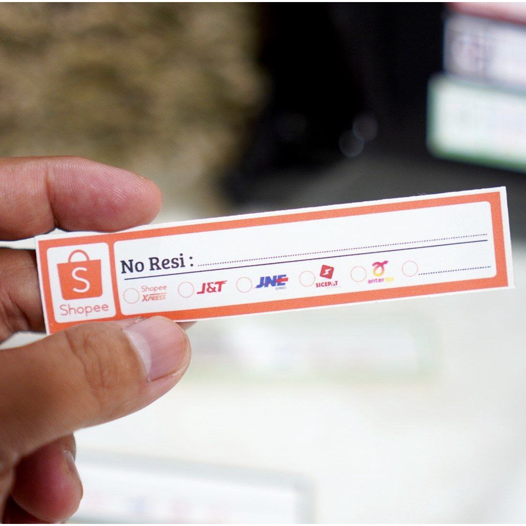 Jual STIKER label RESI PENGIRIMAN marketplace / stiker resi shopee ...