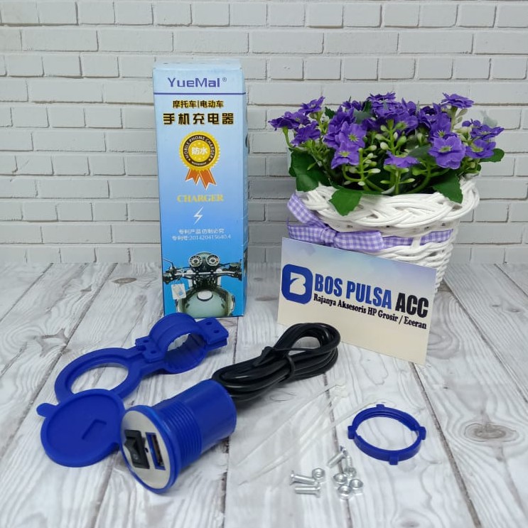 Jual Yue Mal USB Charger Aki Motor Switch ON OFF | Shopee Indonesia