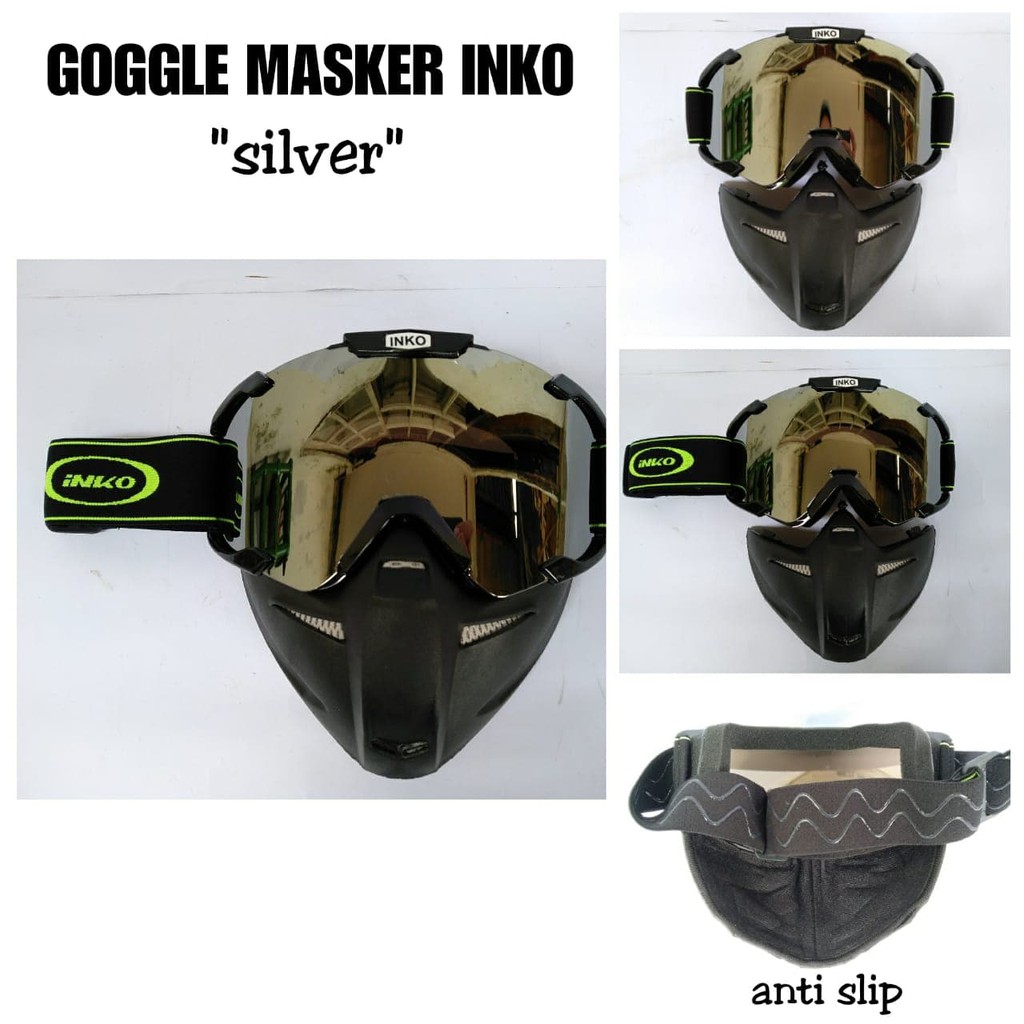Jual BRO Helm Goggle Mask Hitam Pelangi, Goggle Mask MDS, INK Google ...