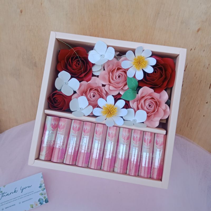 Jual money box kotak uang hadiah kado ulang tahun gift buket uang bloom box | Shopee Indonesia