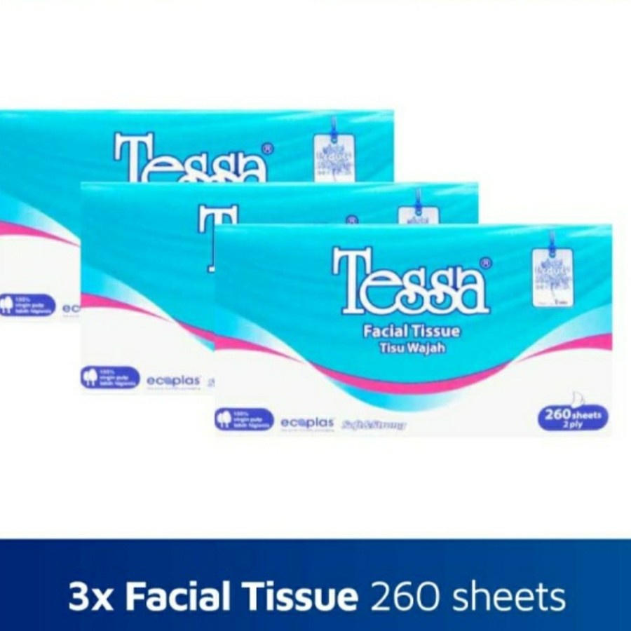 Jual Tessa Facial Tissue 260 Sheet 2 Ply Paket Isi 3 Pc | Shopee Indonesia