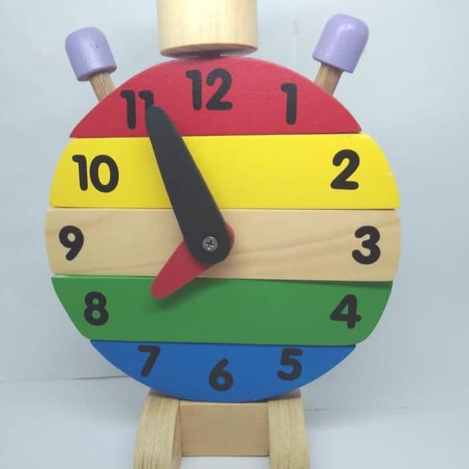 Jual TERMURAH Mainan Edukasi Jam Kayu - Mainan Kayu Pengenalan Waktu ...
