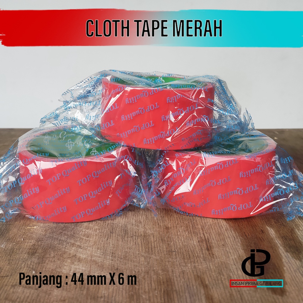 Jual CLOTH TAPE / LAKBAN KAIN MERAH 44 mm x 6 m | Shopee Indonesia