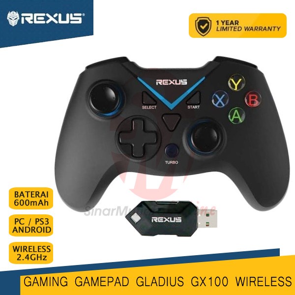 Jual Gamepad Gaming Pro REXUS GLADIUS GX100 Wireless Joystick | Shopee ...