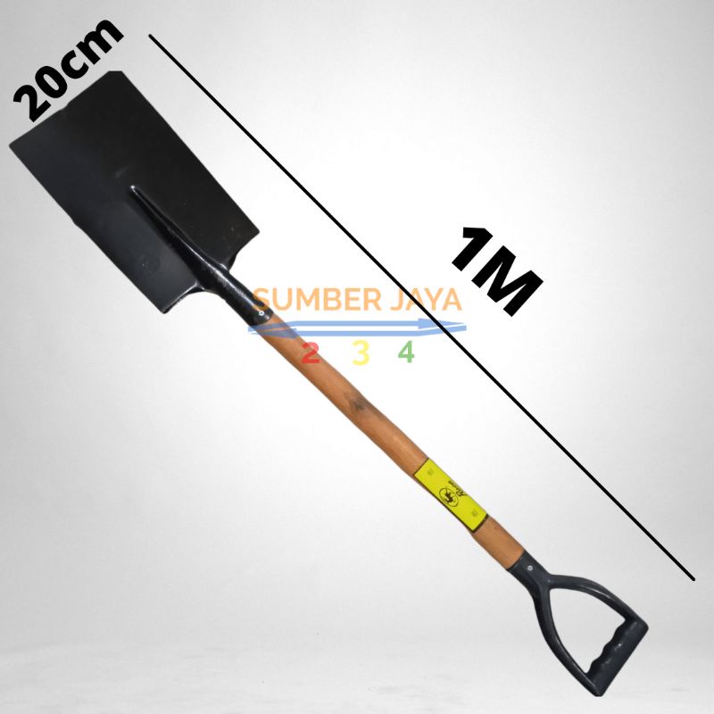 Jual Sekup Pasir gagang kayu pegangan hitam/ Sekop tanah gagang kayu ...