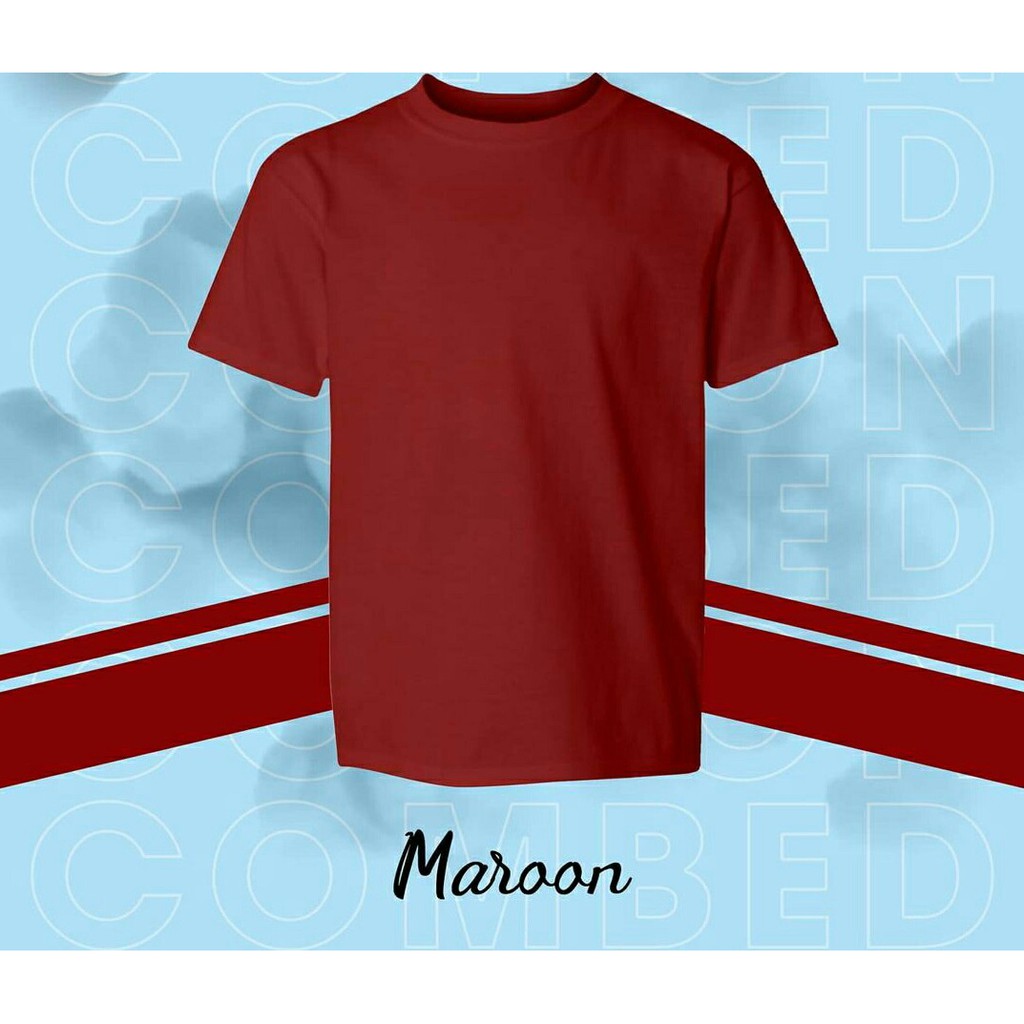 Jual T-Shirt Kaos Polos Baju Warna Marun High Quality Unisex | Shopee ...