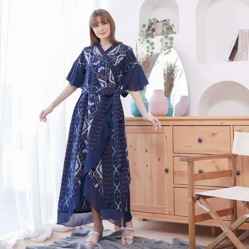 Jual Dress Chinesse Kombinasi Tenun Blanket Etnik Tradisional Troso Jepara | Shopee Indonesia