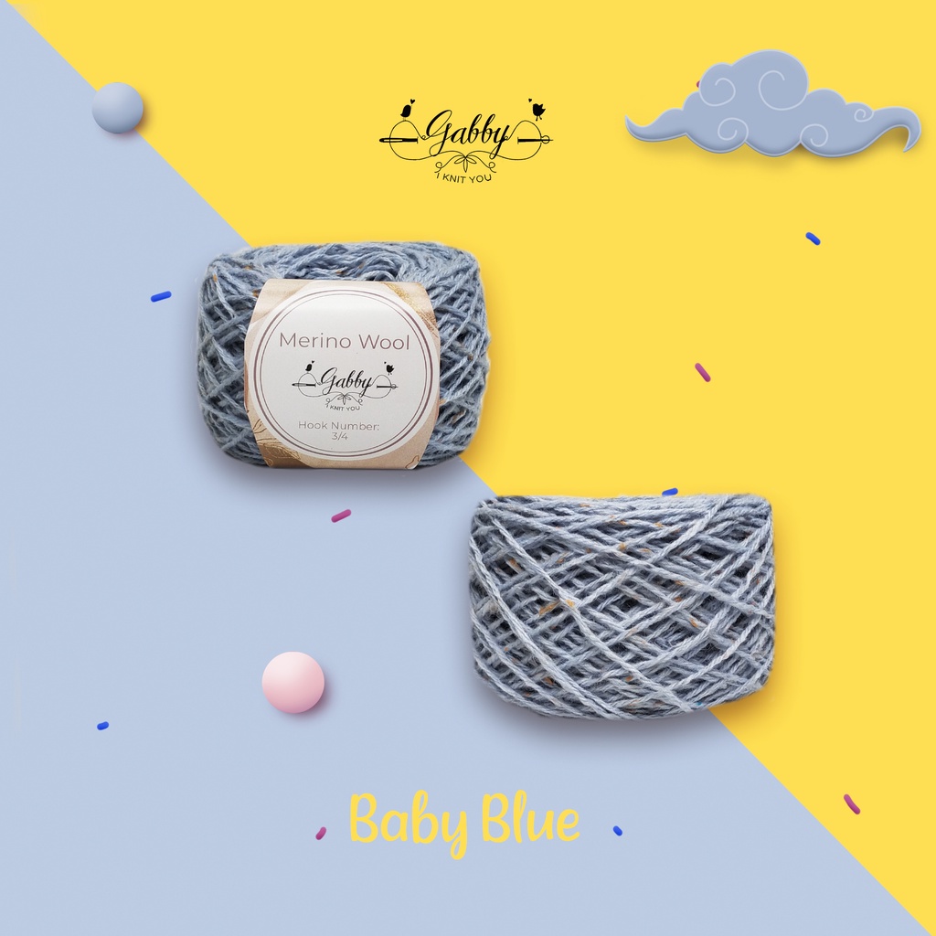 Jual Benang Rajut Wool Merino Baby Blue | Shopee Indonesia