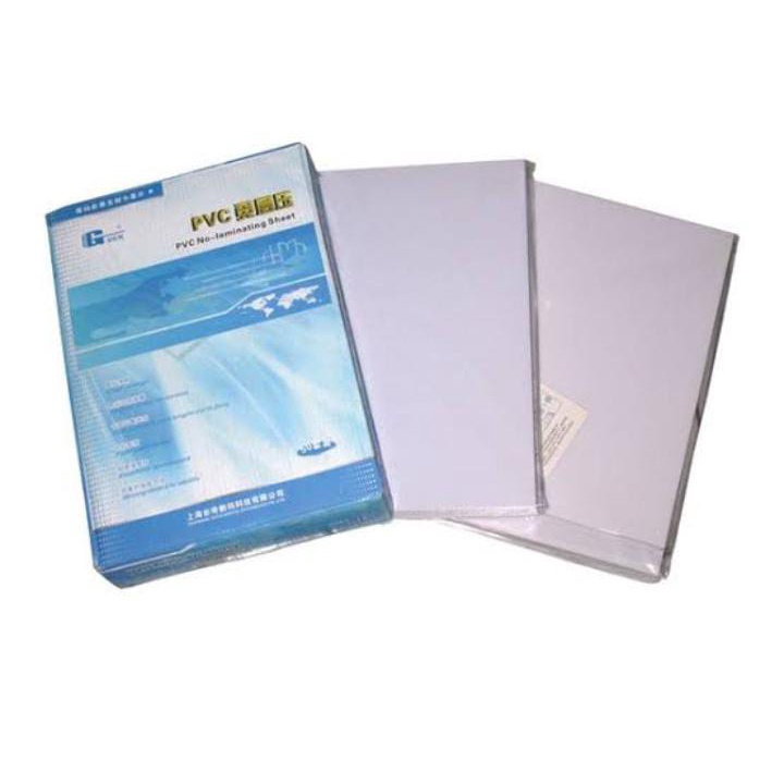 Jual kertas pvc atau bahan id card tebal ukuran a4 perblok (50set ...
