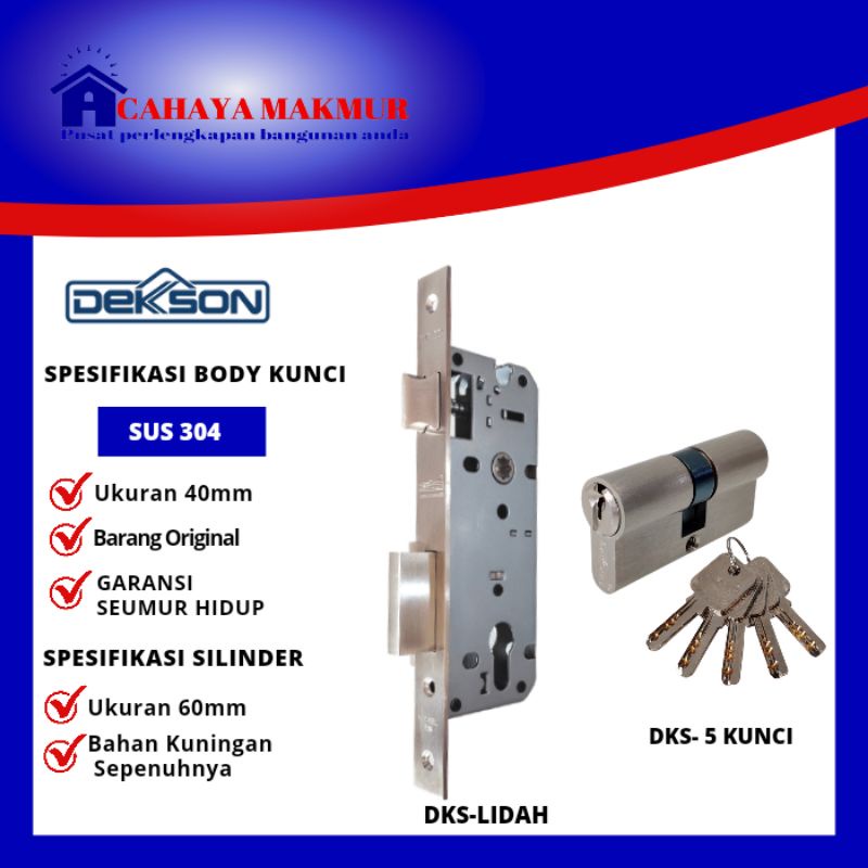 Jual BODY KUNCI MORTISE LOCK KUNCI RUMAH PINTU SET PELOR LIDAH DEKSON ...
