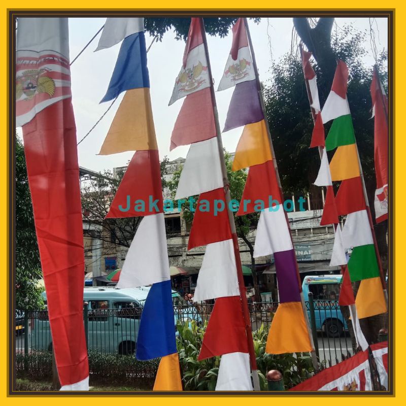 Jual Bendera Umbul Umbul Merah Putih / Bendera Umbul Umbul Warna Warni / Umbul Umbul Zig Zag ...