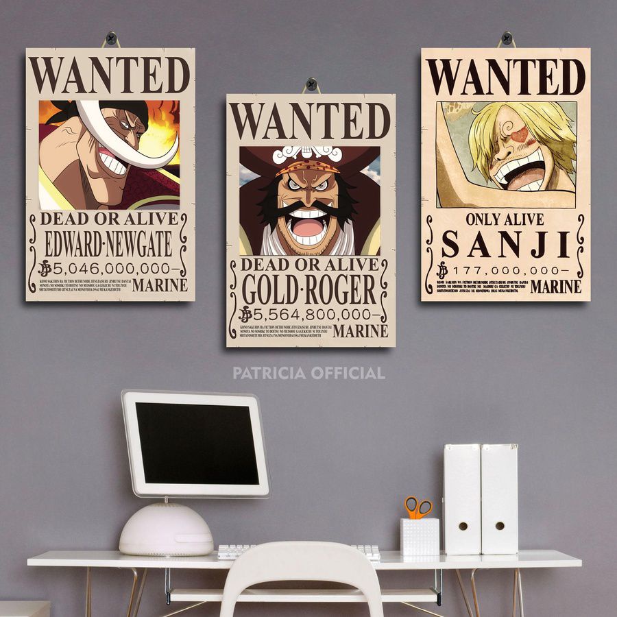 Jual HIASAN KAMAR ONE PIECE WANTED CHOPPER BROOK SANJI 20X30 HLKFL ...