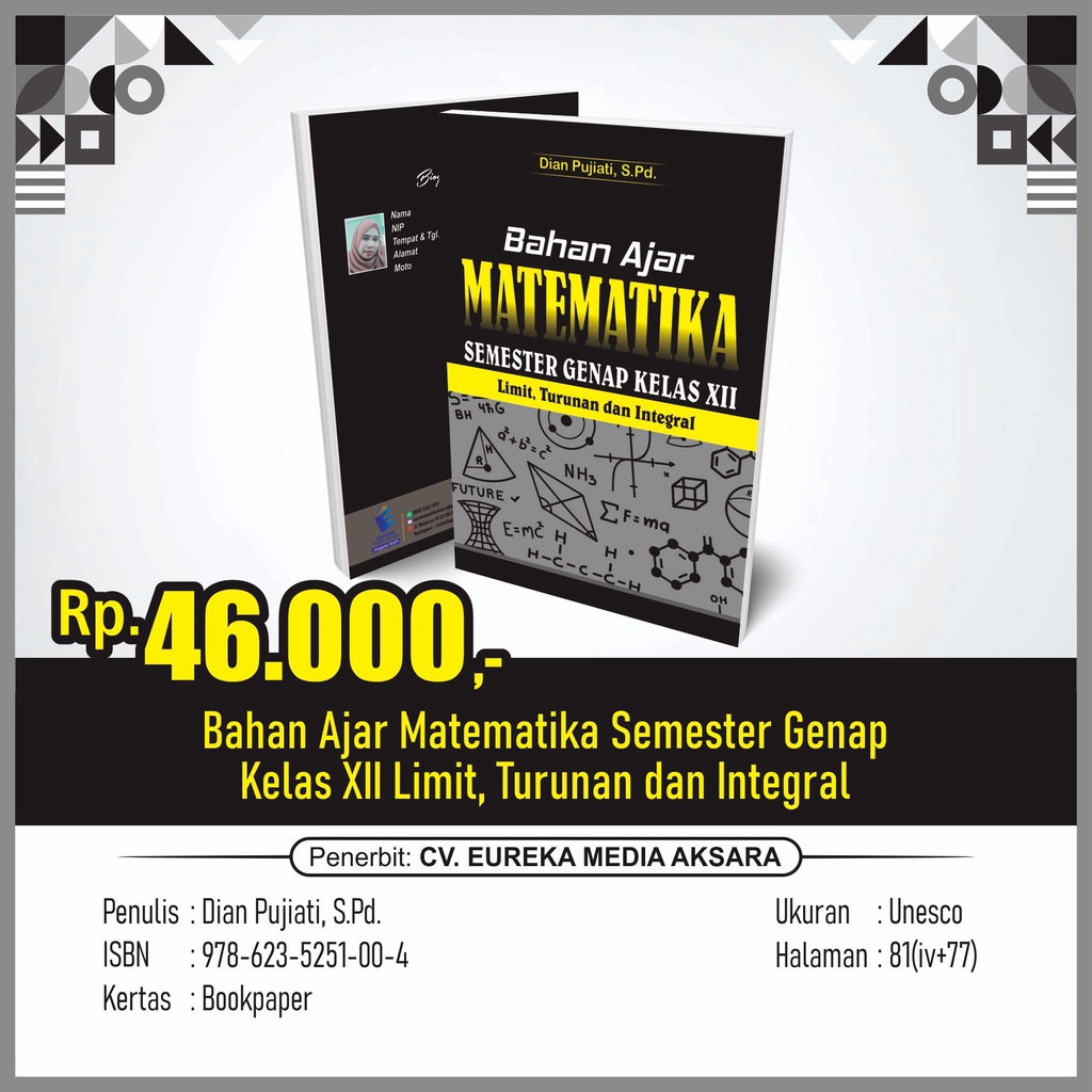 Jual Bahan Ajar Matematika Semester Genap Kelas XII Limit, Turunan dan ...