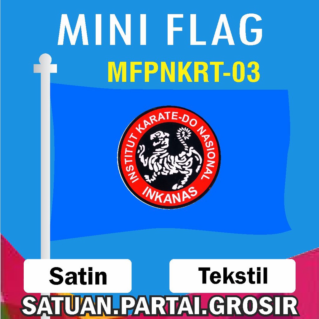 Jual BENDERA KARATE INDONESIA / MINI FLAG ORGANISASI / BENDERA ...