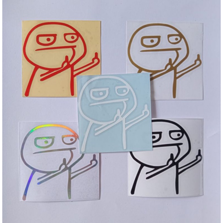 Jual STIKER CUTTING MIDDLE FINGER MEME FUCEK MURAH | Shopee Indonesia
