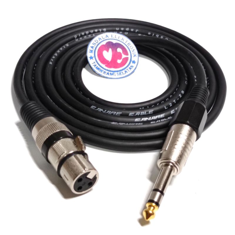 Jual kabel konektor xlr female to jack akai stereo trs 6.5mm 2 meter | Shopee Indonesia