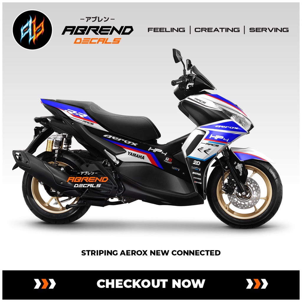 Jual Striping Aerox New Connected HP 4 / Stiker Motor Yamaha Aerox Baru ...