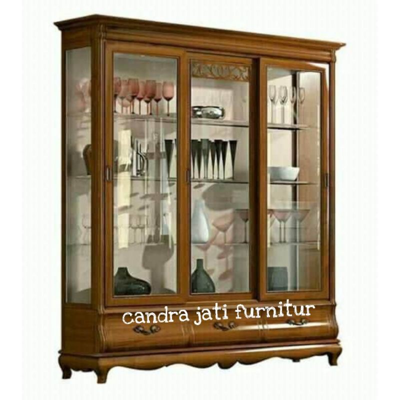 Jual almari hias minimalis kayu jati furnitur(almari pajang,almari ...