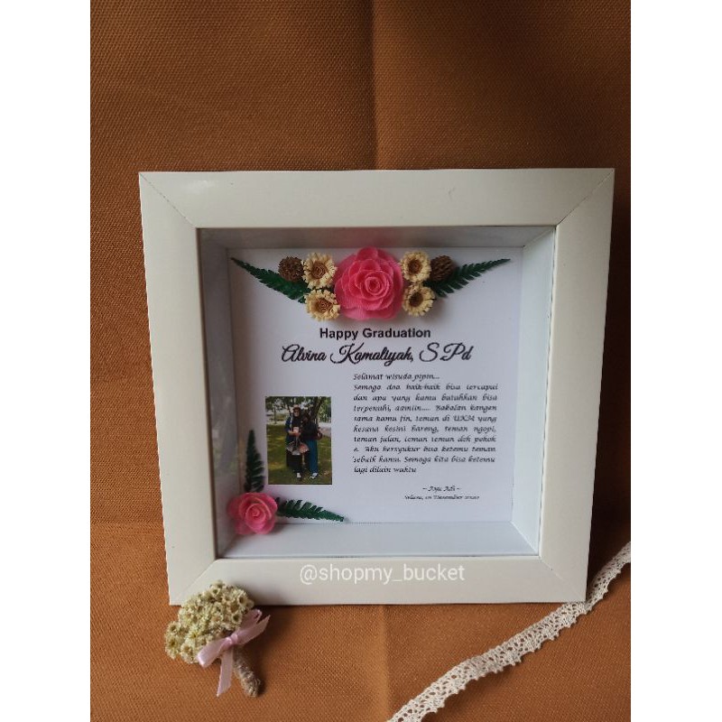 Jual Frame flower / flower in frame /Figura Flower Bunga ukuran 20x20 ...