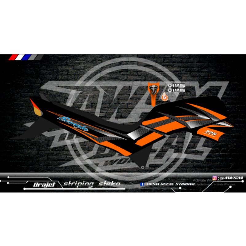 Jual striping steko terbaru hitam oranye | Shopee Indonesia
