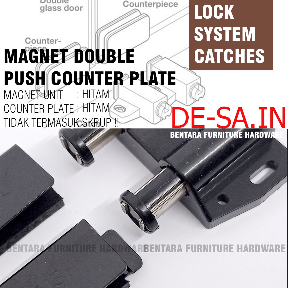 Jual MD-32 MAGNET DOBEL KECES MAGNET PINTU KACA KABINET - PUSH DOUBLE ...