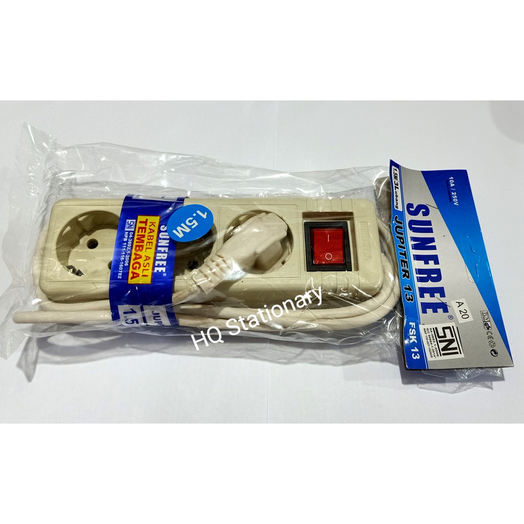 Jual Stop Kontak | Colokan Listrik | Terminal Tembaga 3 Lubang 1,5 Meter | Shopee Indonesia