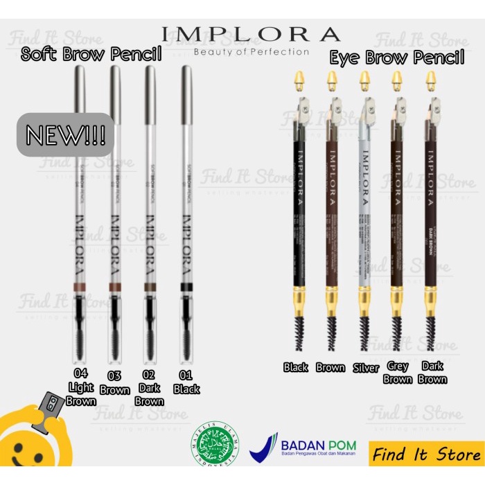 Jual IMPLORA EYEBROW PENCIL 2 IN 1 | Shopee Indonesia