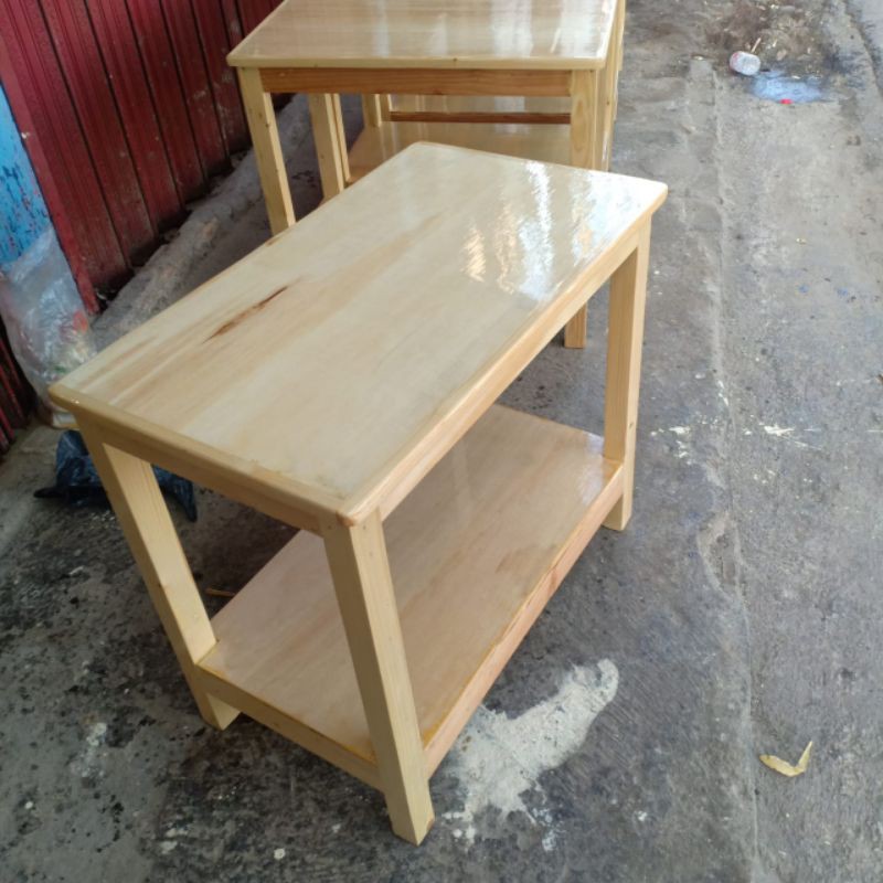 Jual TERMURAH meja susun 2 ukuran 45x70x75 serbaguna bahan jatibelanda ...