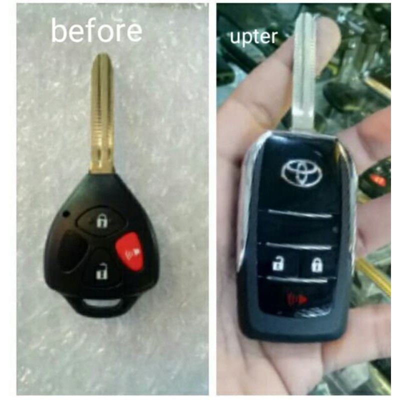 Jual casing flipkey kunci remote yaris innova fortuner vios 2/3 tombol ...