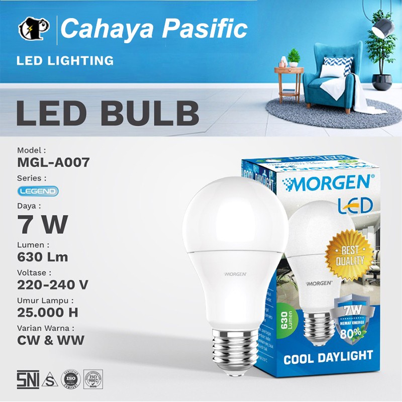 Jual LAMPU LED MORGEN - LED Bulb Legend 7W E27 6500K/3000K 7Watt ...