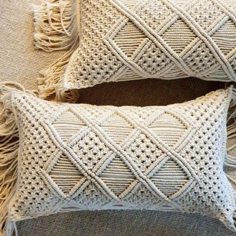 Jual Macrame cushion cover | Sarung bantal macrame 048 - 50x30cm ...