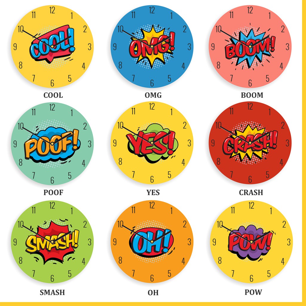 Jual Jam Dinding Kayu Comic Pop Art Pajangan Wall Decor Kamar Komik ...