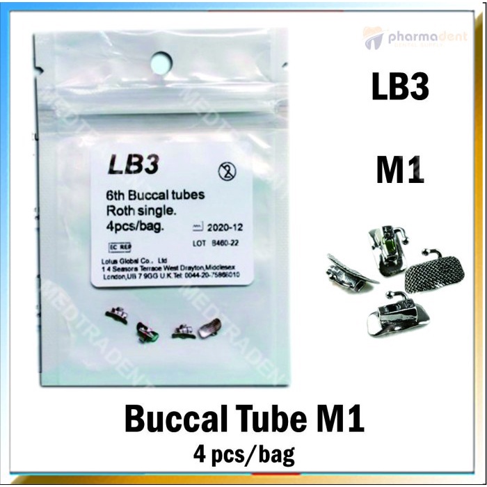 Jual Buccal Tube LB3 Roth slot 0.22 / Alat Pengunci Behel Kawat Gigi M1 ...