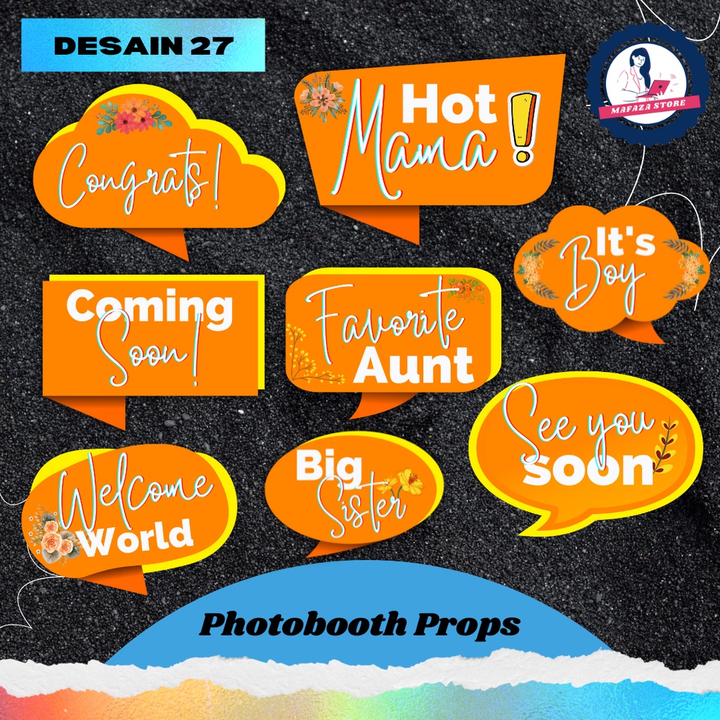 Jual (isi 8) Photobooh birthday / Perlengkapan ulang tahun / Photobooth ...