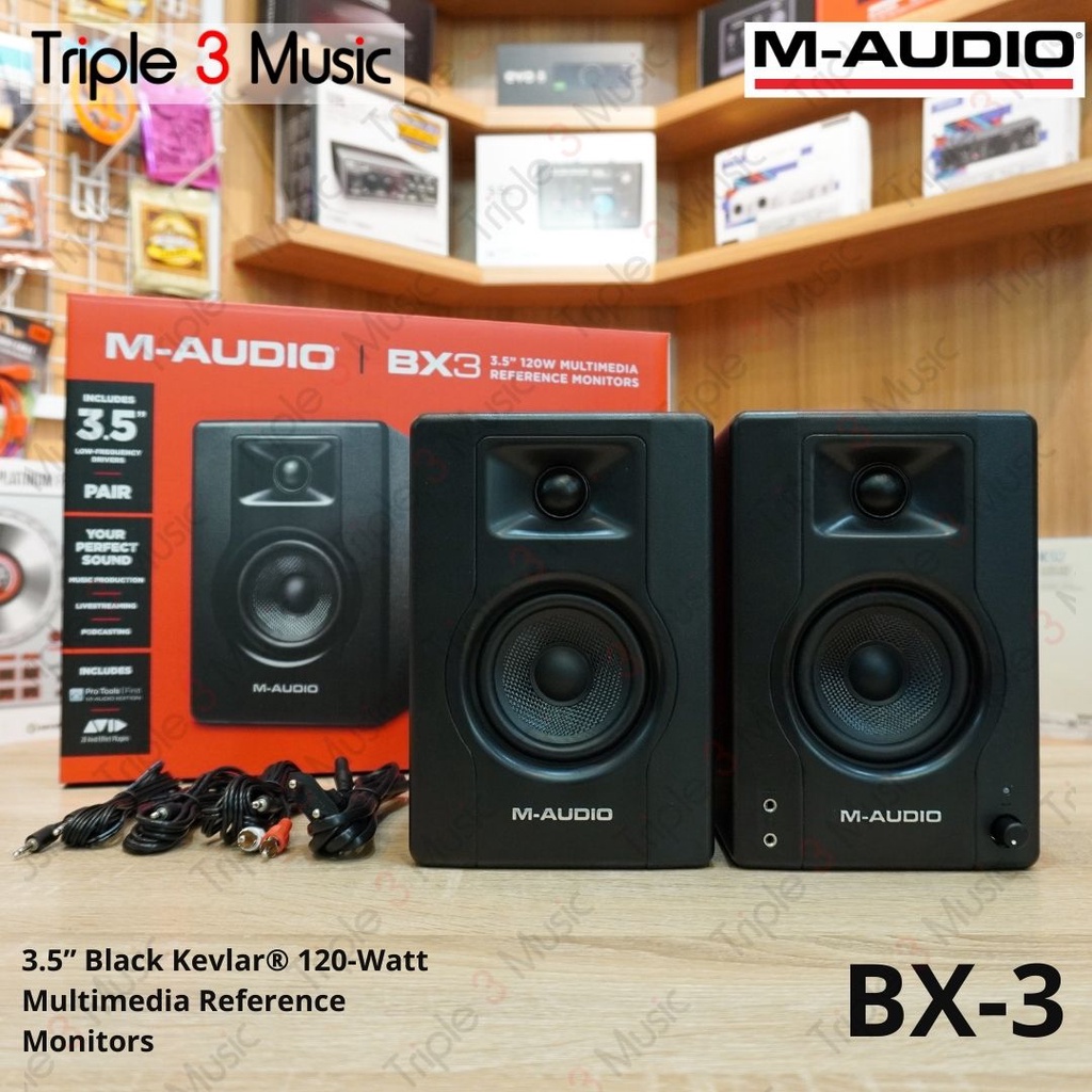 Jual M-AUDIO BX3 BX-3 3.5 inch Pair Speaker Monitor Flat Original | Shopee Indonesia