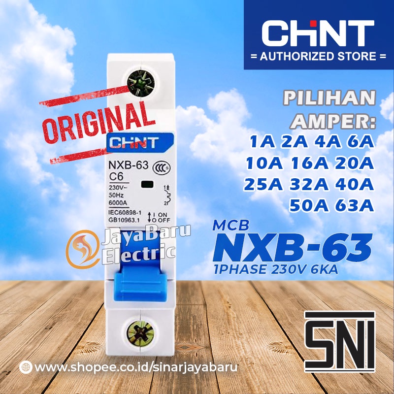 Jual MCB Chint NXB-63 NXB63 1P 1Pole 1Phase 1A 2A 4A 6A 10A 16A 20A 25A 32A 40A 50A 63A | Shopee ...
