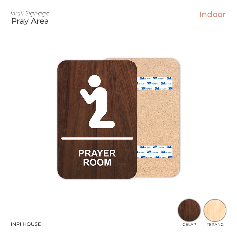 Jual INPI HOUSE Signage Prayer Room - Papan Tanda Area Ibadah - Brown ...