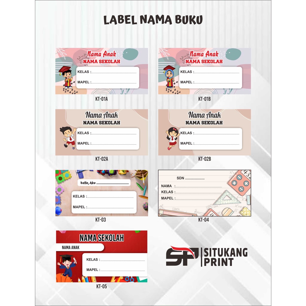Jual LABEL NAMA - STIKER LABEL NAMA BUKU SEKOLAH | Shopee Indonesia