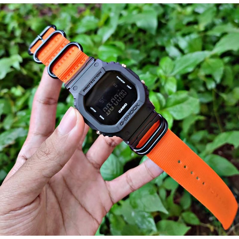 Jual SUPER LIMITED EDITION JAM TANGAN GSHOCK DW5600 TALI OREN ORANGE ...