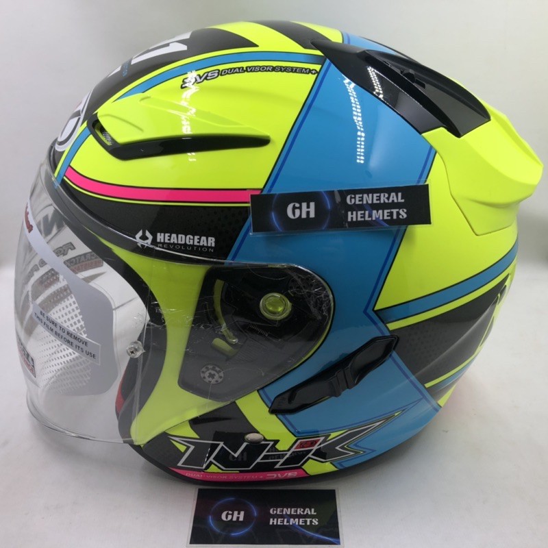 Jual HELM NHK R1 MOTIF NAPOLEON YELLOW FLUORESCENT LIGHT BLUE DOUBLE ...