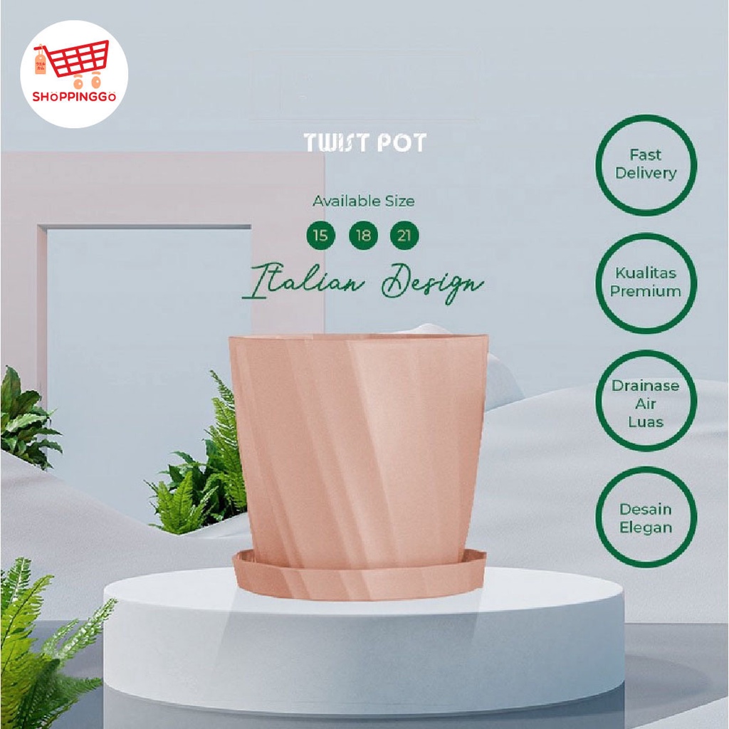 Jual Gessler Twist Pot Peach - Pot Plastik Murah Ukuran 18 - 21 Pot ...