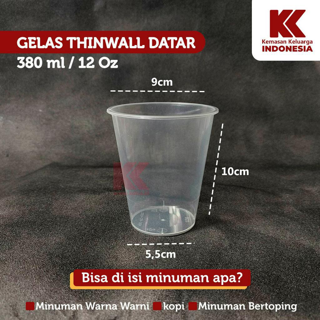 Jual CUP INJECTION 12oz 380ML + TUTUP / GELAS THINWALL / GELAS INJECT ...
