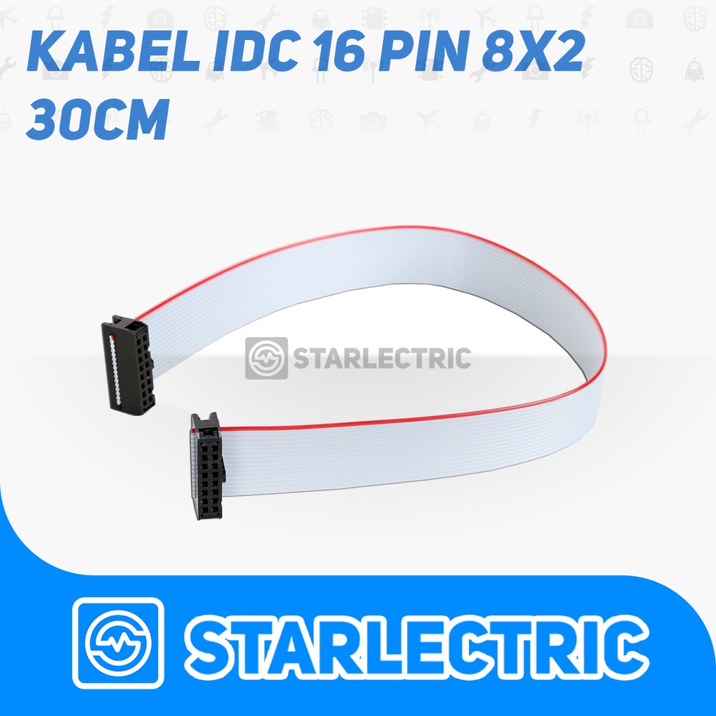 Jual Kabel IDC 30 CM FC-16P Cable 8x2 Female To Female 30 CM 16P 16 Pin ...