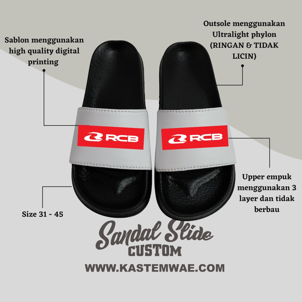 Jual sandal slipper pria original gambar RCB RACING | Shopee Indonesia