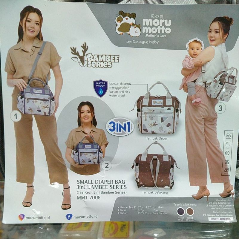 Jual Moru Motto tas bayi kecil seri Bambee MMT7008 /Pigeon MMT7006 | Shopee Indonesia