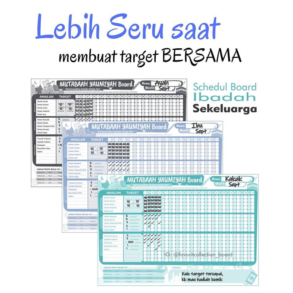 Jual Mutaba'ah Yaumiyah Board | Shopee Indonesia