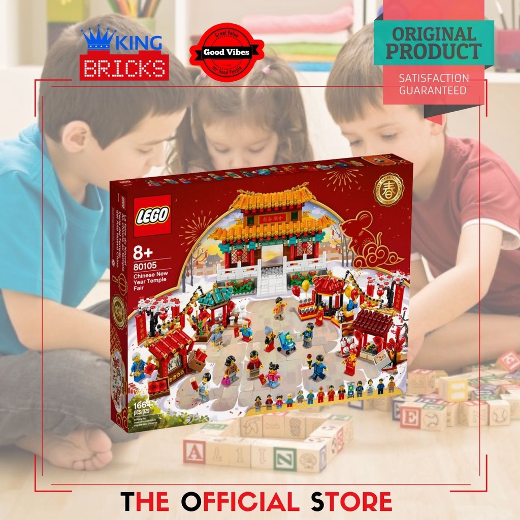 Jual LEGO Original SEASONAL 80105 Chinese New Year Temple Fair - Mainan ...