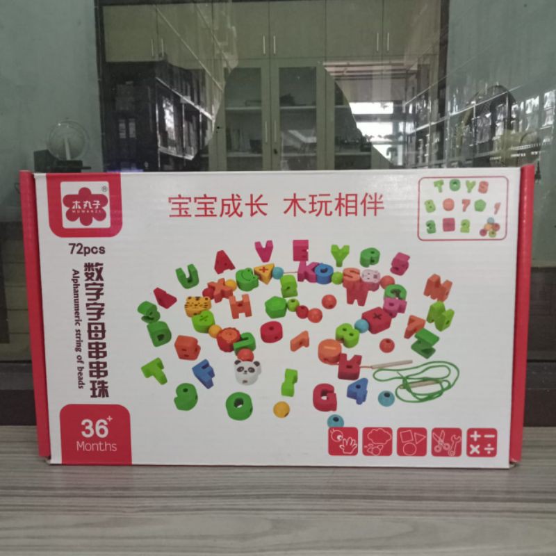 Jual Medanedutoys - Alphanumeric String Of Beads / Meronce Huruf Dan ...