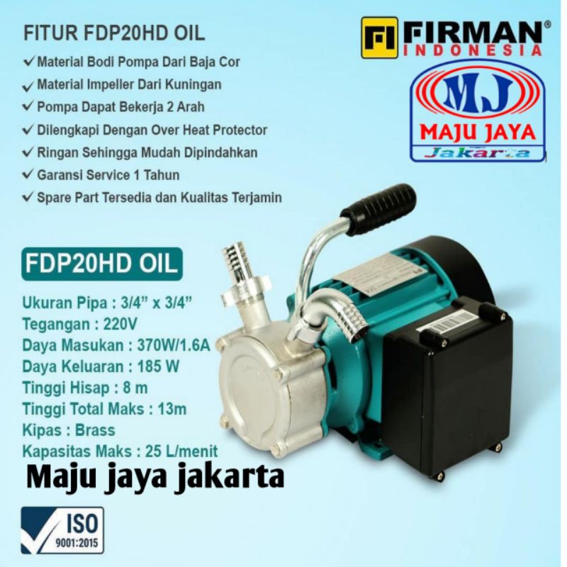 Jual Pompa Cairan Kental Firman FDP-20 Pompa Solar Pompa Oli | Shopee ...